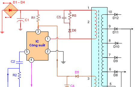Sơ đồ cấu trúc mạch nguồn xung sử dụng IC công suất - Blog chia sẻ kiến ...